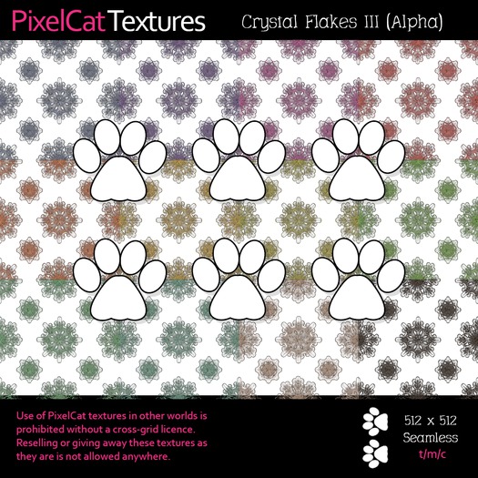 Second Life Marketplace - PixelCat Textures - Crystal Flakes III (Alpha)