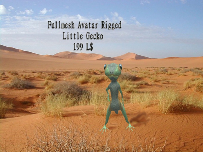 Second Life Marketplace - GECKO SMALL AVATAR MESH RIGGED