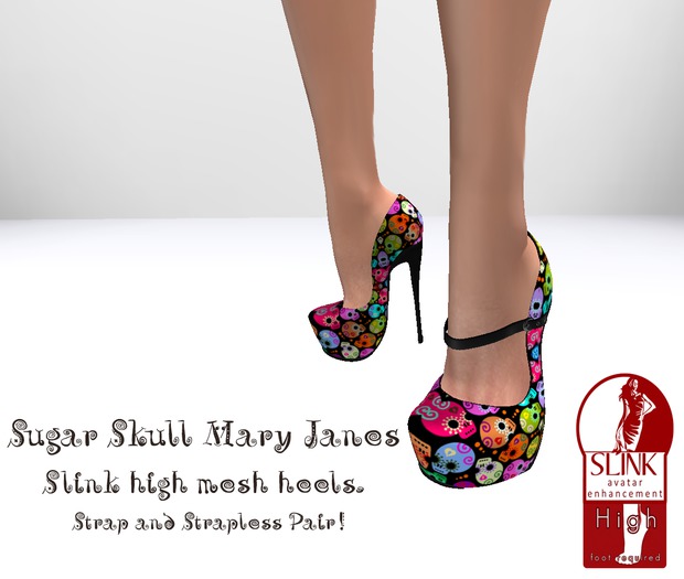 Second Life Marketplace - Mary Janes - Sugar Skulls {Deviant Designs}