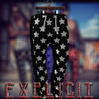 Second Life Marketplace - Black Basic Star Sweat Pants