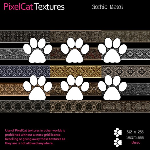 Second Life Marketplace - PixelCat Textures - Gothic Metal