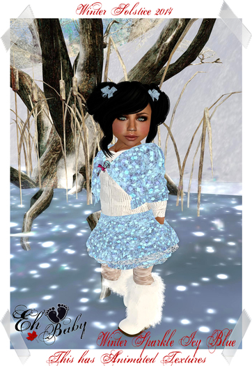 Second Life Marketplace - EH Baby ~ Winter Sparkles Icy Blue Outfit