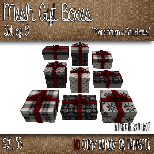 Second Life Marketplace - Mesh Christmas Gift Boxes - Set of 9 ...