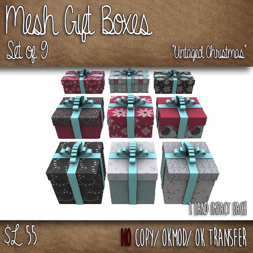 Second Life Marketplace - Mesh Christmas Gift Boxes - Set of 9 Gift ...