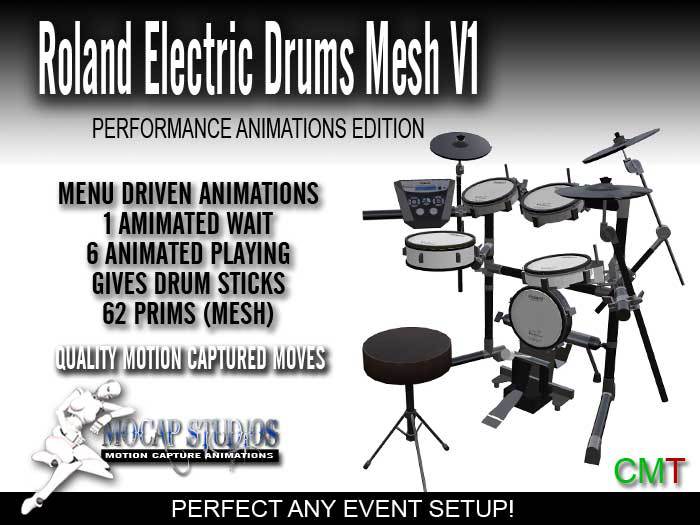 Second Life Marketplace - Roland Electra Drums Mesh V1