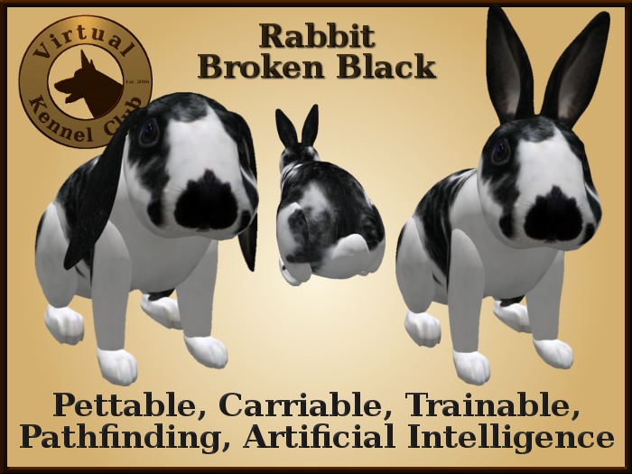 Second Life Marketplace - VKC® Rabbit Broken Black Artificially ...
