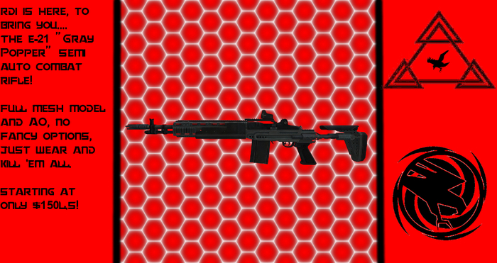 Second Life Marketplace - RDI E-21 "Gray Popper" Rifle