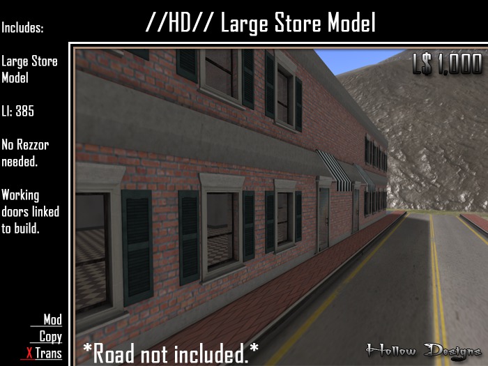 Second Life Marketplace - //Hollow Designs// Large Store Model