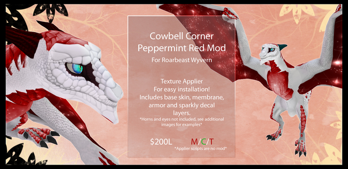 Second Life Marketplace - [CC] - Peppermint Red Wyvern Mod