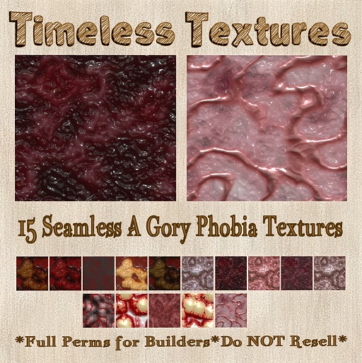Second Life Marketplace - 15 Seamless A Gory Phobia Timeless Textures