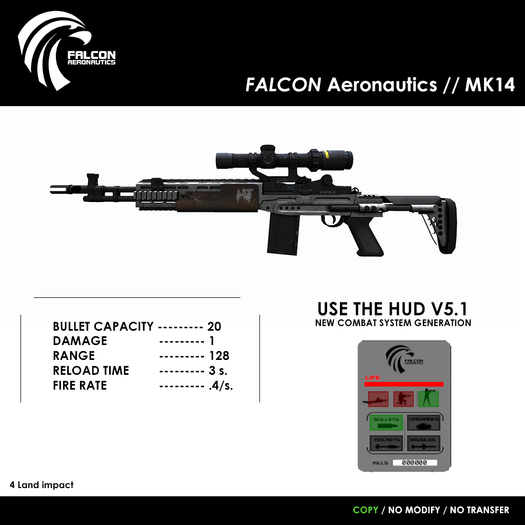 Second Life Marketplace - FALCON Aeronautics // MK14 (SR)