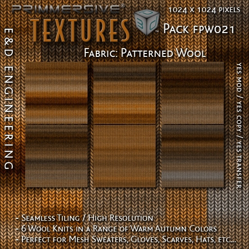 Second Life Marketplace - [FPW021] 6 1024px Dense Wool Knit Fabric ...