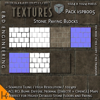 Second Life Marketplace - [kSPB005] 1024px Seamless Stone Tile Floor Textures with Occlusion ...