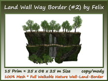 Second Life Marketplace - Land Wall Way Border (#6)15 Prim=25x08x25m ...