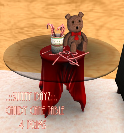 Second Life Marketplace - .::Sunny Dayz::. Candy Cane Table