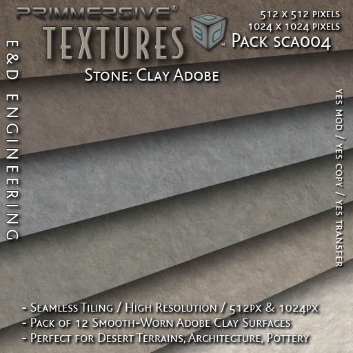 Second Life Marketplace - [SCA004] 12 512px and 1024px Clay Adobe ...