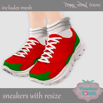 Second Life Marketplace - Vicarious Youth - Runners - Red/Green