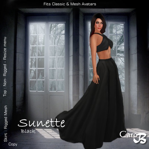 Second Life Marketplace - CaroB SUNETTE Black Mesh outfit