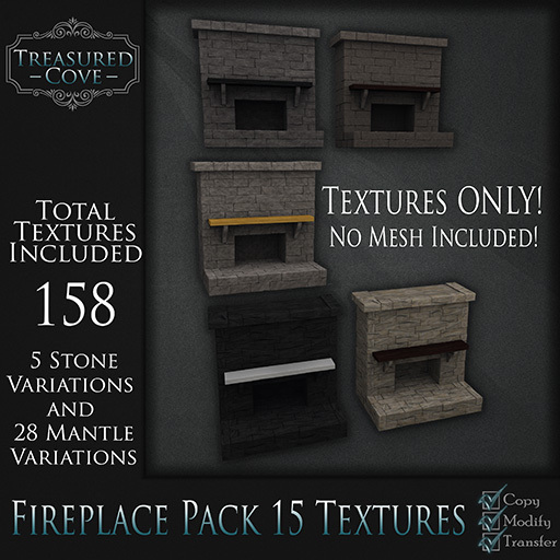 Second Life Marketplace - -TC- Fireplace Pack 15 Textures 50% Discount!!