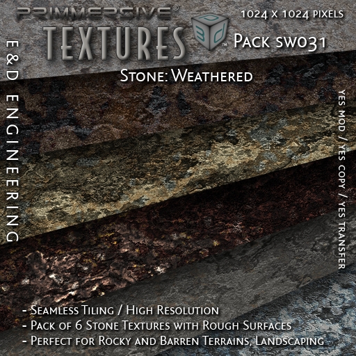 Second Life Marketplace - [SW031] 6 1024px Stone Textures with Rough ...