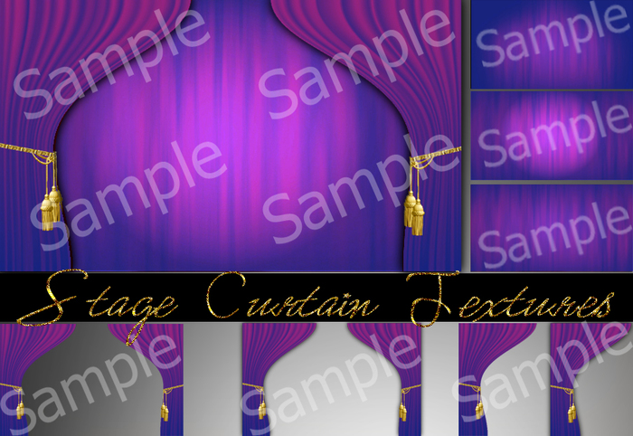 Second Life Marketplace - FULL PERM Stage Curtain Textures - Purple