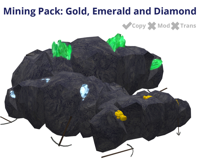 Second Life Marketplace - Mining Rocks - Three Pack