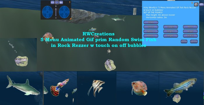 Second Life Marketplace - 5 Menu Realistic Moving Animated GIF Fish ...