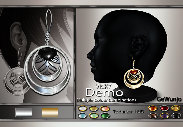 Second Life Marketplace - GeWunjo : VICKY earrings DEMO