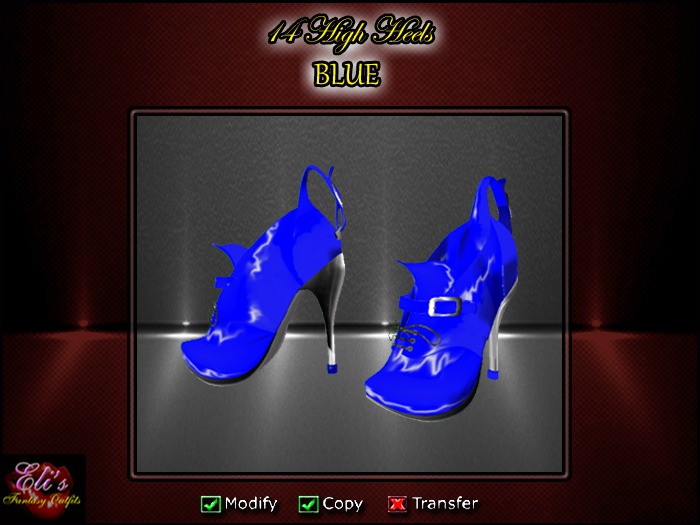 Second Life Marketplace - 14 High Heels Boots Blue - Eli's