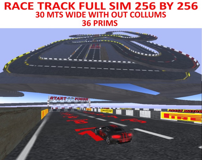 Second Life Marketplace - RACE TRACK full sim size TXT Track 1 w/o ...