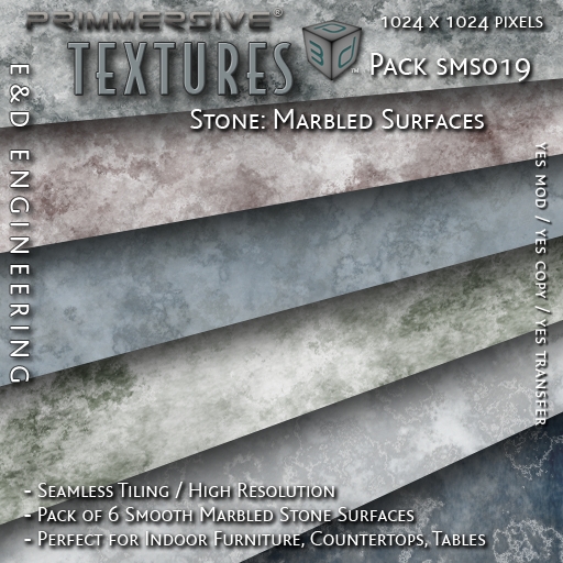 Second Life Marketplace - [SMS019] 6 1024px Realistic Marble Textures ...