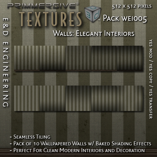 Second Life Marketplace - [WEI005] 10 512px Striped Green Wallpaper ...