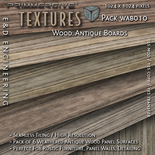 Second Life Marketplace - [WAB010] 6 1024px Weathered Antique Wood ...