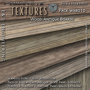 Second Life Marketplace - [WAB010] 6 1024px Weathered Antique Wood ...