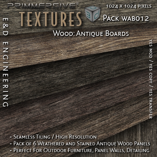 Second Life Marketplace - E&D ENGINEERING: Textures - Wood Antique ...