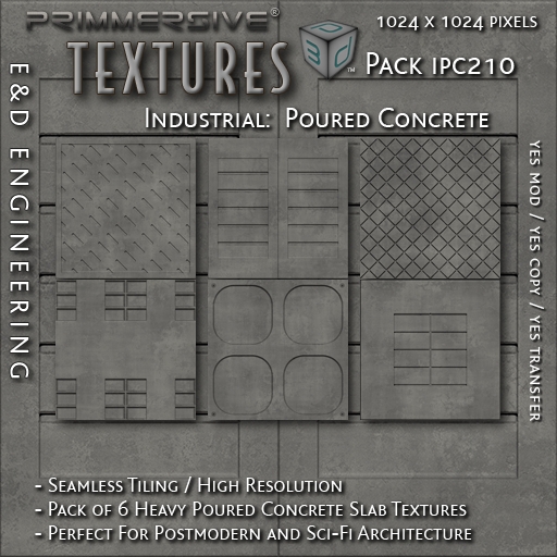 Second Life Marketplace - [IPC210] 6 1024px Heavy Poured Cement and ...