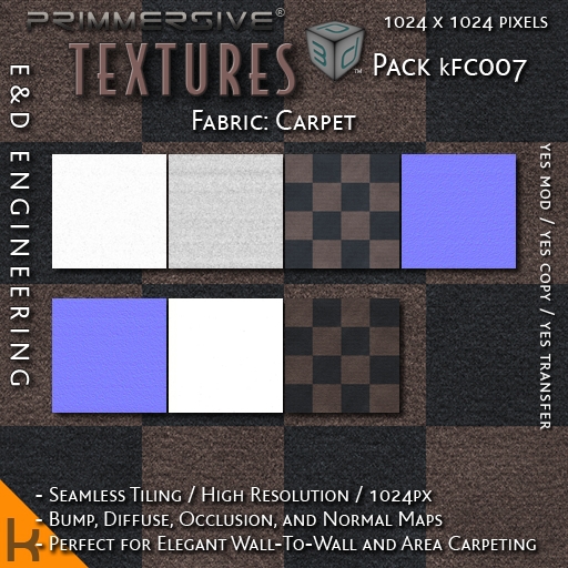 Second Life Marketplace - [kFC007] 1024px Checkered Carpet Texture Kit ...