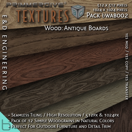 Second Life Marketplace - [bWAB002] 12 512px and 1024px Simple Wood ...