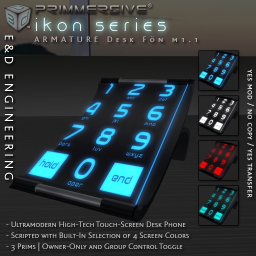 Second Life Marketplace - ikon.ARMATURE Fon Desktop Phone Office Phone ...