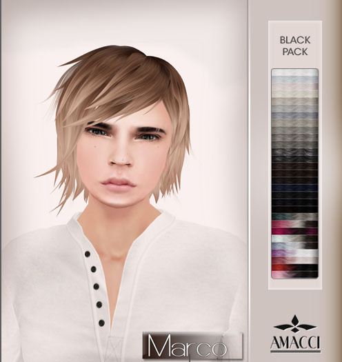 Second Life Marketplace - Amacci Hair - Marco - Black Pack