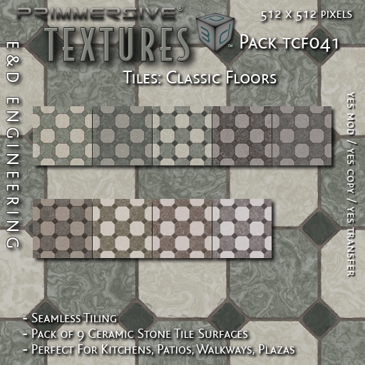 Second Life Marketplace - [TCF041] 9 512px Seamless Ceramic Stone Floor ...