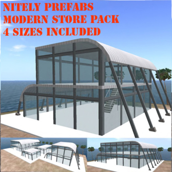 Second Life Marketplace - Nitely Prefabs - Modern Store 4 Pack