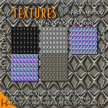 Second Life Marketplace - [kMIP006] 1024px Intricate Metal Detail ...