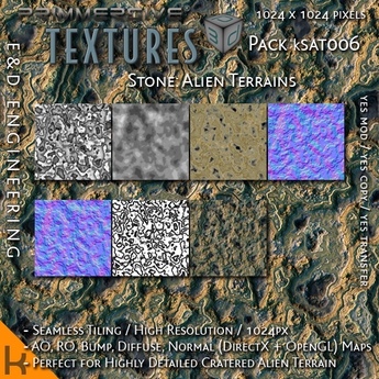 Second Life Marketplace - [kSAT006] 1024px Cratered Alien Terrains with ...