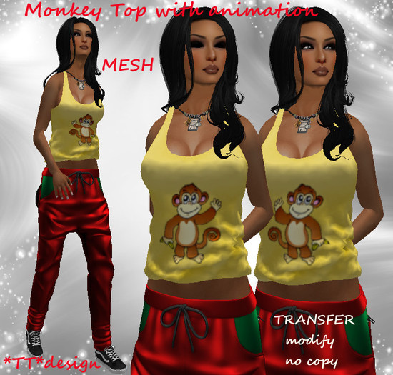 Second Life Marketplace - *TT* Monkey top with animation