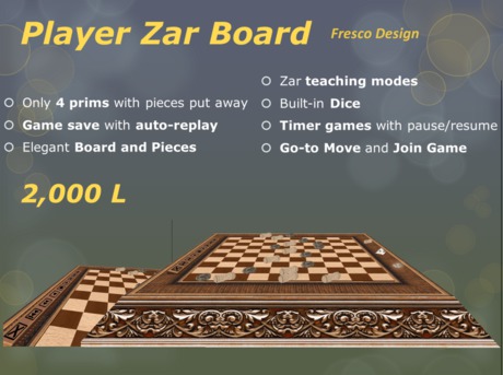 Second Life Marketplace - Player Zar Board 5.20 Fresco