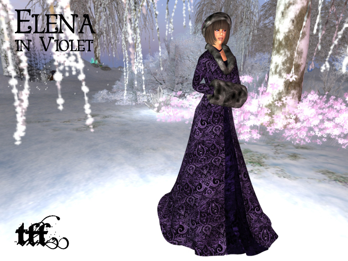 Second Life Marketplace - Elena in Violet - Mesh Winter Dress with ...