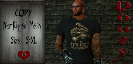 Second Life Marketplace - ..::DOOZY::.. Men's Mesh Tee DEMO