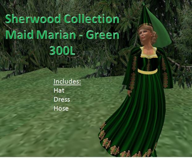 Second Life Marketplace - Sherwood Forsest - Maid Marian Green Adult