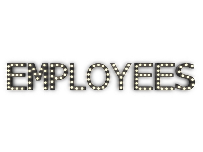 Second Life Marketplace - [Px] "EMPLOYEES" Illuminated Light Bulbs Sign